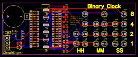 Binary Clock Lay Out EasyEDA Open Source Hardware Lab