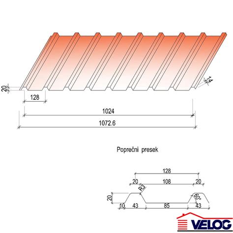 Velog Pokrivni Limovi Plastificirani Lim Tr20 130 2 5m Braon M2