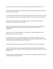 Object Oriented Prog Pdf Essay Questions On The Topic Of Object Oriented Programming OOP