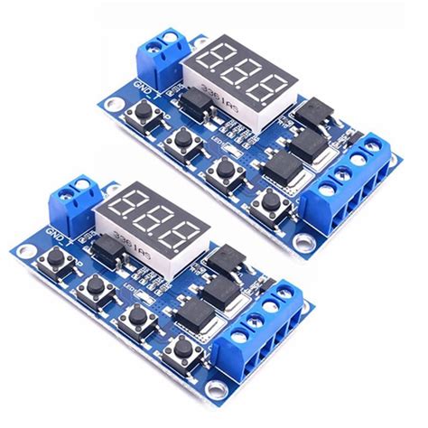2Pcs DC12 24V MOS Time Delay Relay Trigger Delay Switch Circuit Board Timing Control Module