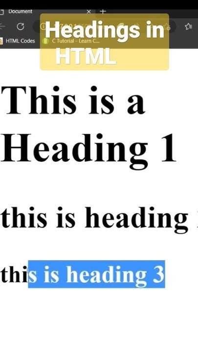 heading tag in html web development basics html webdevelopment