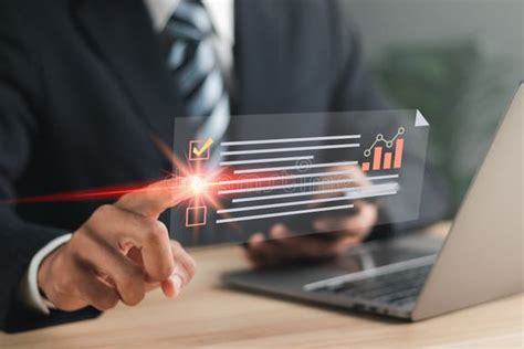 Questionnaire With Checkboxes Filling Survey Form Online Answer Questions Of Test Stock Image