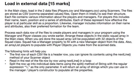 Solved In The Main Class Load In The 2 Data Files