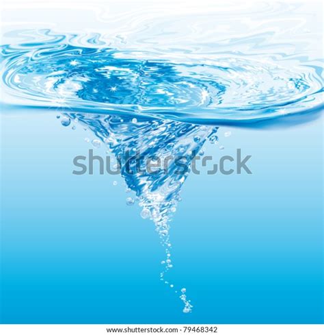 Water Vortex Whirlpool Vector Realistic Illustration Stock Vector