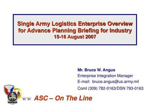 PPT Single Army Logistics Enterprise Overview For Advance Planning Briefing For Industry 15 16