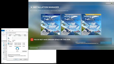 Error Message Not Enough Disk Space Install Performance Graphics Microsoft Flight