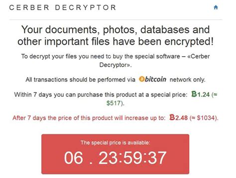 Cerber Ransomware Evolution Myspybot