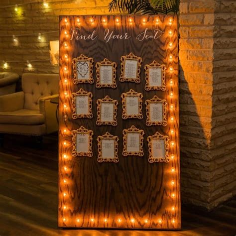 Rustic Seating Chart With Lights Falls Manor Catering