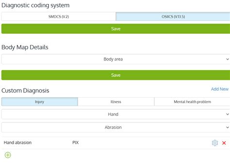 Customizing Diagnosis Codes Athletemonitoring Support