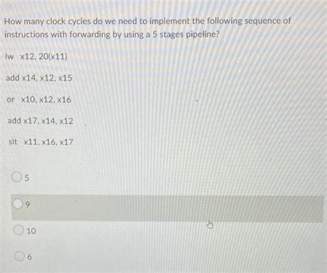 Solved How Many Clock Cycles Do We Need To Implement The