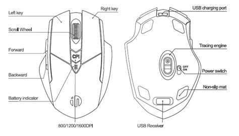 inphic m6p 2 4g wireless mouse instruction manual