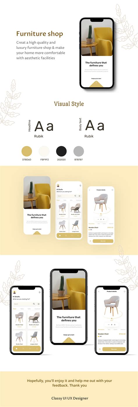 Furniture App Ui Design On Behance