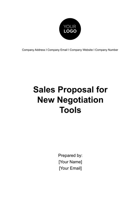 Free Sales Proposal For New Negotiation Tools Template To Edit Online