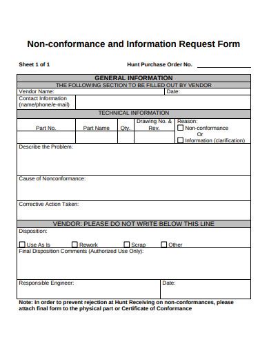 11 Non Conformance Form Templates In Pdf Doc
