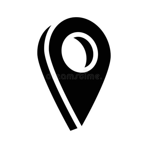 Red Pointer Map Location Glyph Icon Vector Illustration Stock Vector