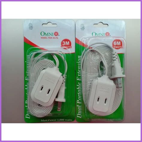 Omni Dual Portable Extension Cord 3meters 6meters Unitop