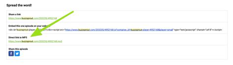 Direct Link To Podcast Episode Buzzsprout Help