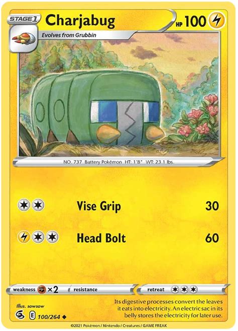 Charjabug Fusion Strike 100 Pokemon Card