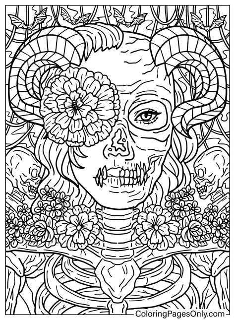 Creepy Girl Бесплатные раскраски для печати