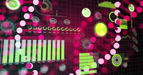 Animation Of Molecules Over Colourful Columns Stock Video Video Of