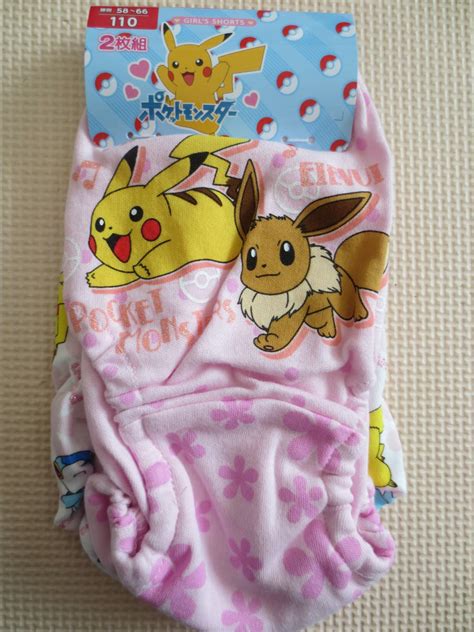 110 ポケモン ショーツ 2枚組 ピカチュウ イーブイ ポッチャマ 2枚セット 綿100 女の子 パンツ ポケットモンスター インナー