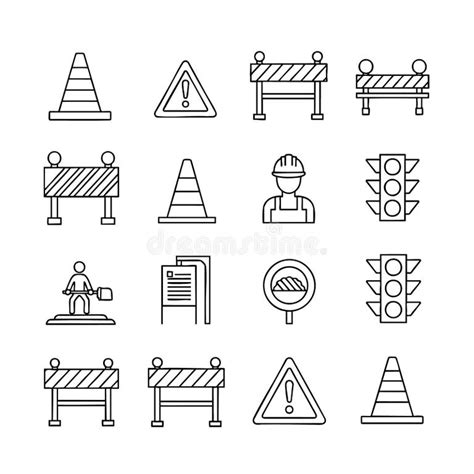 Traffic Cones Warning Signs Construction Barriers And Traffic Lights