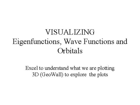 Visualizing Eigenfunctions Wave Functions And Orbitals Excel To
