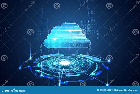 abstract cloud technology with big data and interface concept