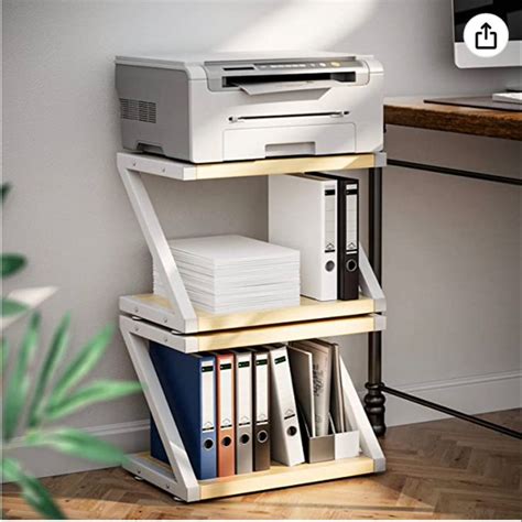 Desktop Printer Stand With Storage Shelf