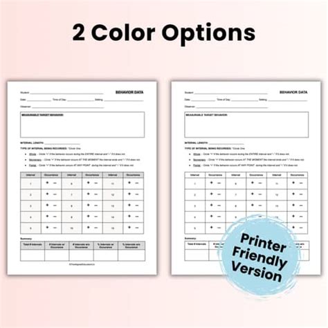 Latency Behavior Data Collection Sheets Aba Therapy Charts Editable