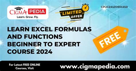 Learn Excel Formulas And Functions Beginner To Expert Course 2024 Free Udemy Course Cigma Pedia