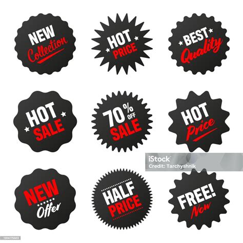 사실적인 블랙 틸트 가격 태그 컬렉션 특별 혜택 또는 쇼핑 할인 라벨 소매 종이 스티커 프로모션 판매 배지 벡터 일러스트레이션 가격에 대한 스톡 벡터 아트 및 기타 이미지
