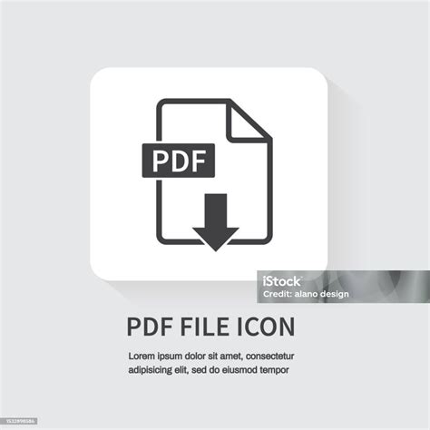 pdf 아이콘은 흰색 배경에 분리되어 있습니다 pdf 파일을 다운로드합니다 앱 및 웹 사이트를 위한 디자인 벡터 그림 개념에