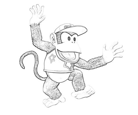 Diddy And Dixie Kong Coloring Pages Coloring Pages