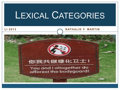 lexical categories linguistics presentation