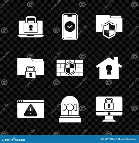 Set Laptop And Lock Smartphone Document Folder Protection Browser