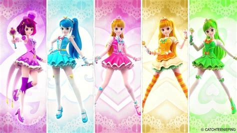 Four Anime Girls With Different Outfits And Hair Styles All Holding