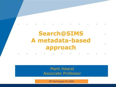 Ppt Searchsims A Metadata Based Approach Powerpoint Presentation