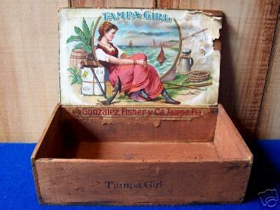 Vintage Tampa Girl Cigar Box Wooden Gonzalez Fisher 45901460