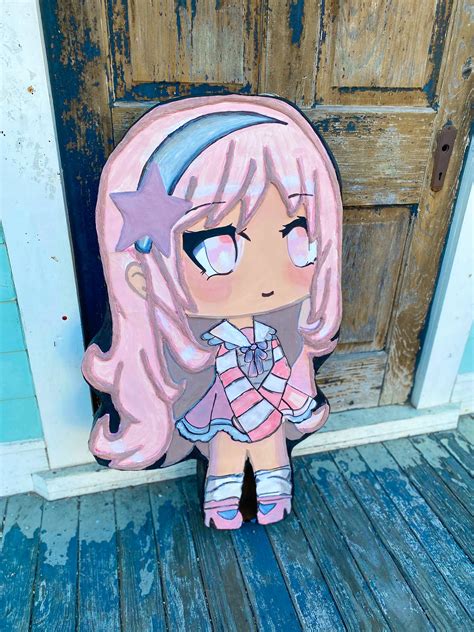 Gacha Pinata 3d Anime Gacha Club Girl Doll Pinata Pink Doll Chibi Art