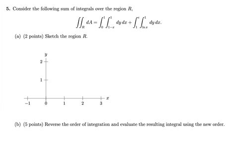 solved 5 consider the following sum of integrals over the
