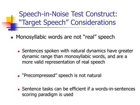 PPT Speech In Noise Testing A Vital Component For Improved Hearing Aid Fittings And Happier