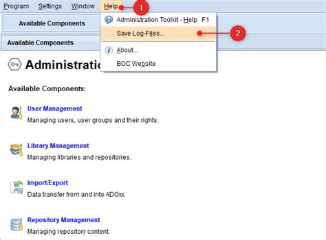 How To Generate Log Files Via Administration Toolkit Boc Group Support