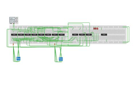 Circuit Design 4­bit Magnitude Comparator Tinkercad