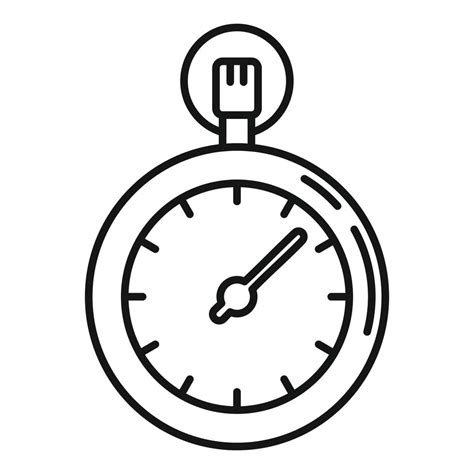 Stopclock Icon Outline Vector Stopwatch Clock 14865068 Vector Art At