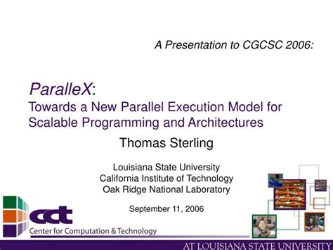 Ppt Parallex Towards A New Parallel Execution Model For Scalable Programming And