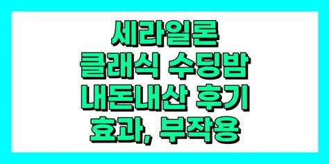 세라일론 클래식 수딩밤 내돈내산 후기 효과 부작용 가격 총정리 이놈들블로그