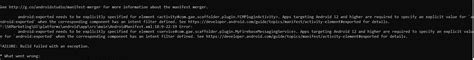 Build Is Failing Though Android Exported True Is Being Added To Plugin Xml Issue