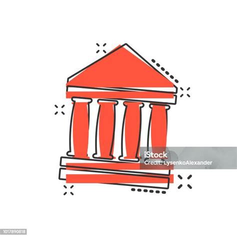 벡터 만화 은행 건물 만화 스타일에서 아이콘입니다 박물관 기호 그림 그림 건물 비즈니스 스플래시 효과 개념입니다 로마 양식에 대한 스톡 벡터 아트 및 기타 이미지 Istock