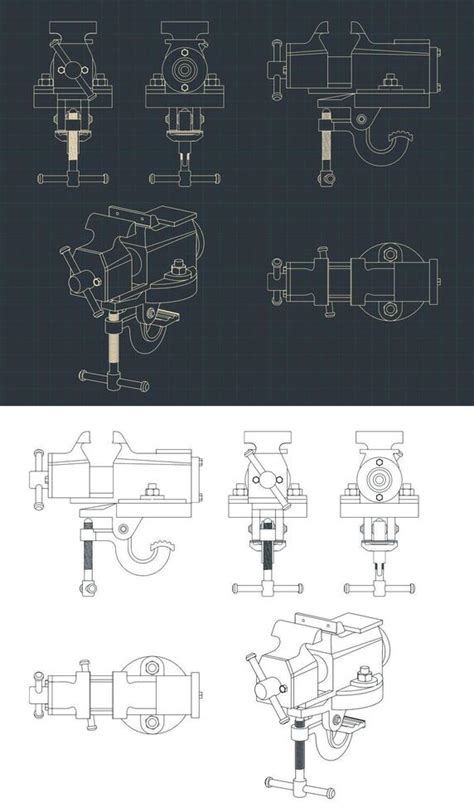Bench Vice Blueprints 48655763 Vector Art At Vecteezy